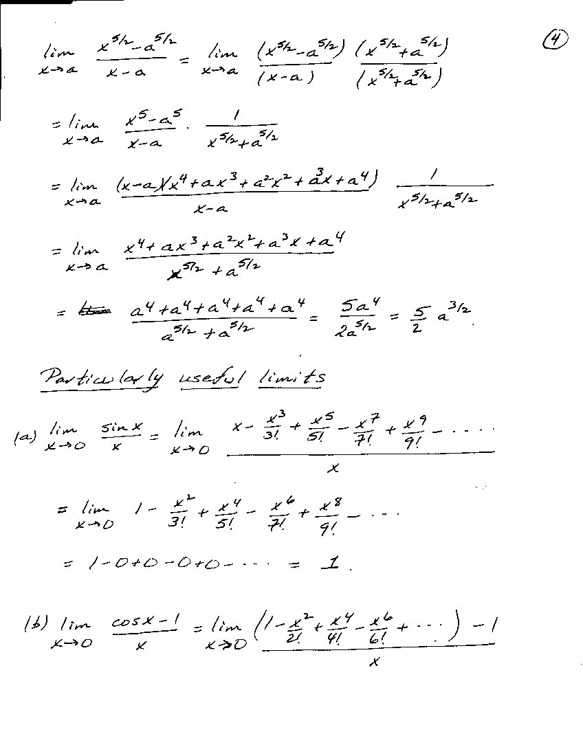 MATH 221 Lectures 4 and 5: Calculus and Analytic Geometry